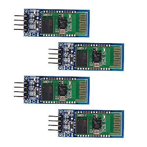 AEDIKO 4pcs HC-06 Bluetooth Module RS232 4 Pin Wireless Serial RF Transceiver Module Bi-Directional Serial Channel Slave Mode Module