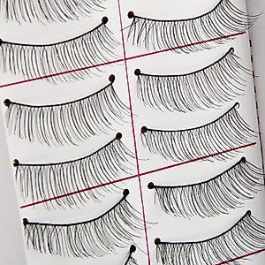 AHIER 50 Pairs Natural Look Taiwan Handmade Fake False Eyelashes Eye Lashes Classical Eyelashes