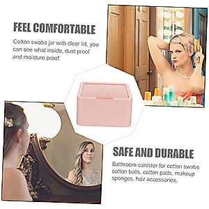 FOMIYES 2 Cotton Swab Plastic Box Organizing Box Cotton Swabs for Makeup Cotton Pad Dispenser Cotton Swab Canister Dispenser Case Apothecary Jar Organizer Storage Box Cotton Swabs Box