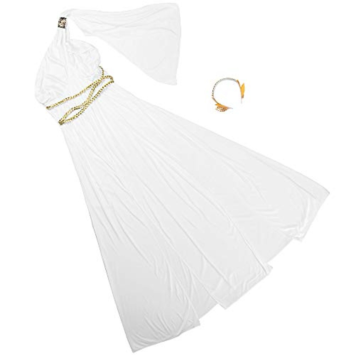 Grecian Goddess Women’s Halloween Costume - White Greek Dress (X-Large)