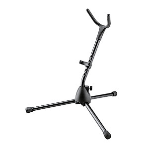 K&M König & Meyer Saxophone Tripod Stand 14300.000.55 | Stable Secure Adjustable/Folding Stand For Eb Alto /Bb Tenor Sax | Lightweight & Compact | Flex Upper Support | Made in Germany | Black