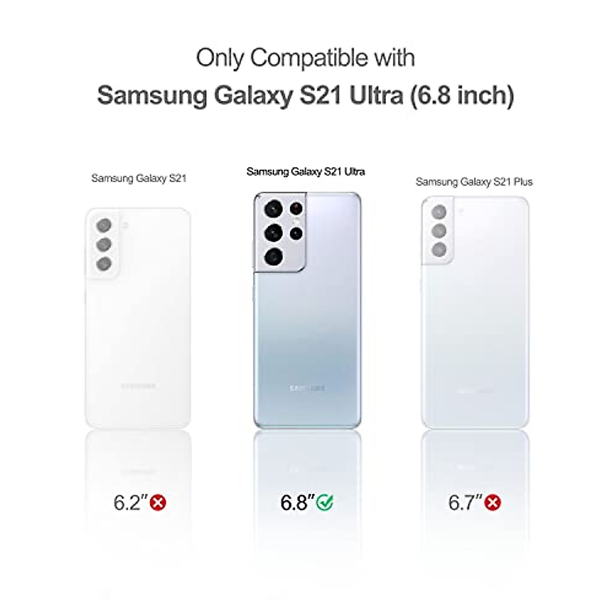 SURITCH Phone Case for Samsung Galaxy S21 Ultra 6.8 inches Slim Fit, Front Cover with Built-in Screen Protector Smooth Back Cover Full Body Protection Shockproof Bumper, Rose Marble