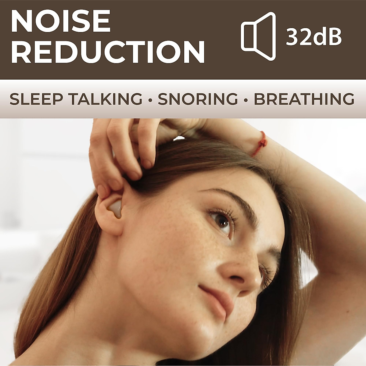 PQ Wax Ear Plugs for Sleep - 6 Silicone Wax Earplugs for Sleeping and Swimming - Gel Ear Plugs for Noise Cancelling, Ear Protection - Sleeping Earplugs with Sound Blocking 32 Db (6-Pillows). Beige