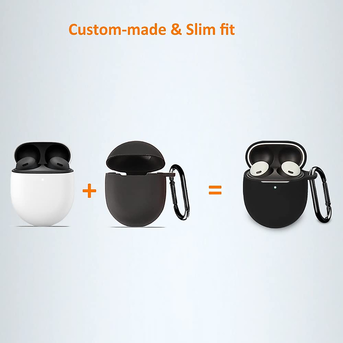 3 Pack | AutoSonic Case Designed for Google Pixel Buds Pro | Soft Silicone Material, Protective Pixel Earbuds Skin | Black, White and Green