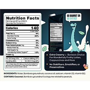 BamNut Milk Barista 2 Pack | 2.5x More Protein than Oat & Almond Milk | Extra Creamy, Gluten-Free, Prebiotic Fiber, Plant-Based | 33.8 Fl Oz – by WhatIF Foods