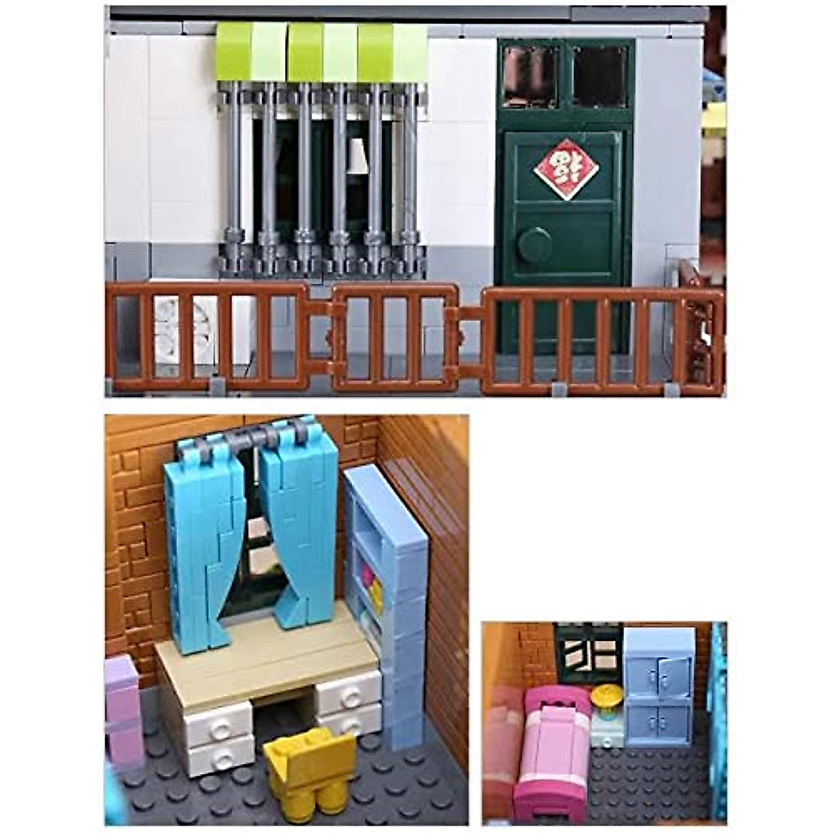 General Jim's Urban Village City Series Street View 3 Story 2706 Modular Building Block Bricks Architectural Building Model or MOC Block Playset with Accessories Shown for Teens and Adults