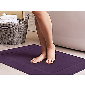 Utopia Towels Bundle Pack of 600 GSM Bath Sheet Set (2-Pack) and Banded Bath Mats (2-Pack) – 100% Ring-Spun Cotton – Highly Absorbent – Soft & Luxurious – Plum