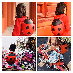 Kids happy Backpack for Unisex Toddler,Ladybug,Child Backpack for Girl and Boy Kindergarten, Red, 10x6.25x11 inches