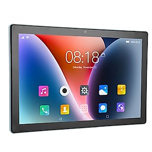 GOTOTOP 5G WiFi Tablet PC, 10.1 Inch Tablet Octacore CPU Dual Camera 100‑240V 4G Call 6GB RAM 128GB ROM (Blue)