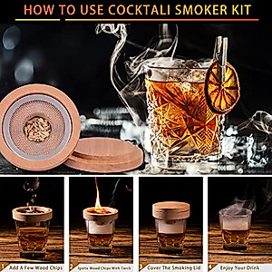 Dad Gifts from Daughter - Birthday Gifts for Grandpa Old Fashioned Smoker Kit with Wood Chips for Cocktail, Whiskey, Drink, Father Day Gifts Bourbon Gifts for Men Boyfriend Husband Grandpa