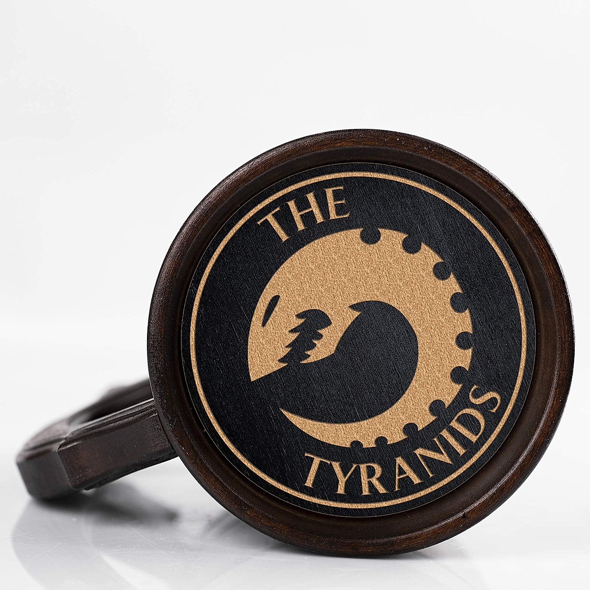 Tyranids Beer Stein, Personalized 40K Wooden Beer Mug, Wooden Tankard