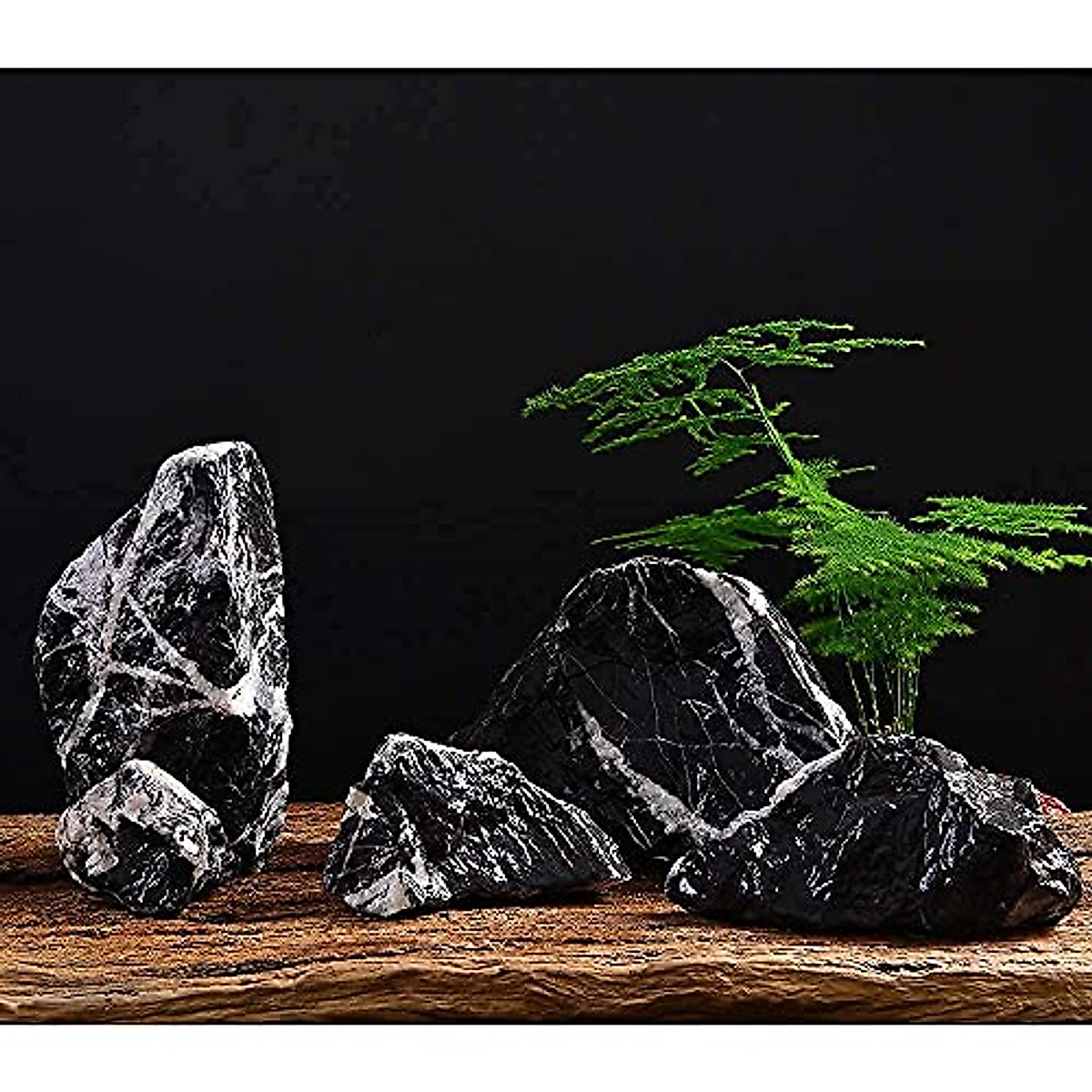 LANDEN Natural Tonwa Stones Slate Stones for Aquariums Terrariums, Paludarium,Vivariums, Reptile and Amphibian Enclosures (17lbs, 2 to 8 inches)