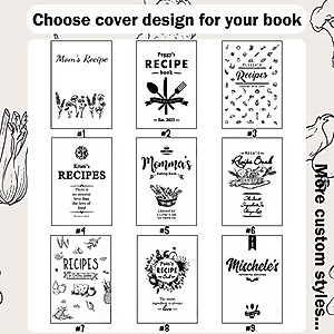 Handmade Leather Recipe Book, Personalized Engraving Name Journal Notebook, Custom Family Cookbooks, Anniversary|Birthday|Thanksgiving|Christmas|Mother's Day Gift for Wife, Mom, Dad, Grandma, Sister