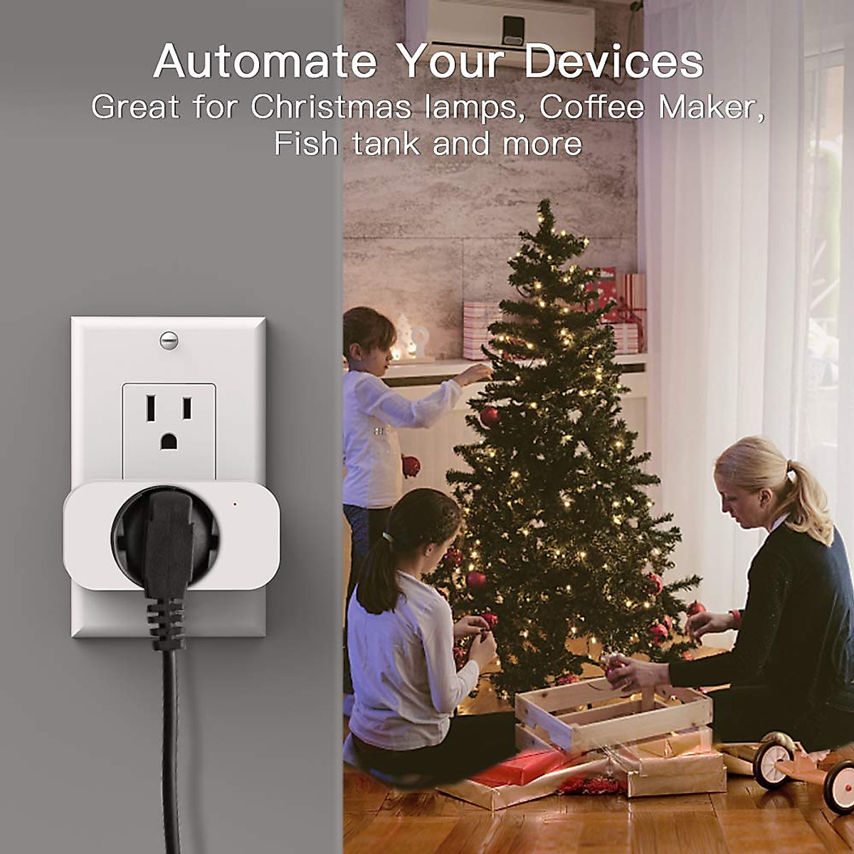 TREATLIFE Alexa Smart Plug 4 Pack, 7 Day Heavy Duty Programmable Timer, Works with Alexa and Google Home, 1800W 15A WiFi Smart Outlet, Child Lock, Vacation Mode, Reliable WiFi Connection