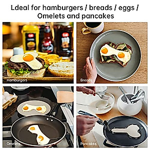 LAZY TIGER Non-Stick Egg Ring,2PC Funny Egg Fryer,Stainless Steel Egg Pancake Mold Ring,Funny Egg Rings Perfect for English Muffins Pancake Cooking Griddle