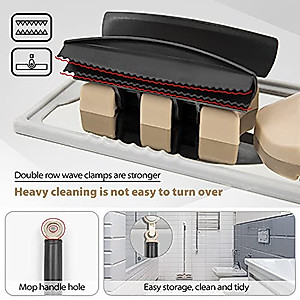 VAIIGO Professional Microfiber Hardwood Floor Mop, Flat Mops with 5 Pieces Reusable Washable Pads for Home and Office Wet or Dry Floor Cleaning (Sky Blue)