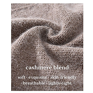 jaxmonoy Cashmere Slouchy Knit Beanie Hat for Women Winter Soft Warm Ladies Fleece Wool Knitted Skull Beanies Cap - Brown