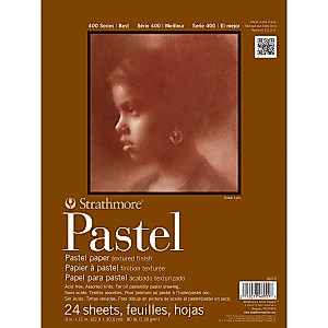 Strathmore 400 Series Pastel Pad, Assorted Colors, 9"x12" Glue Bound, 24 Sheets