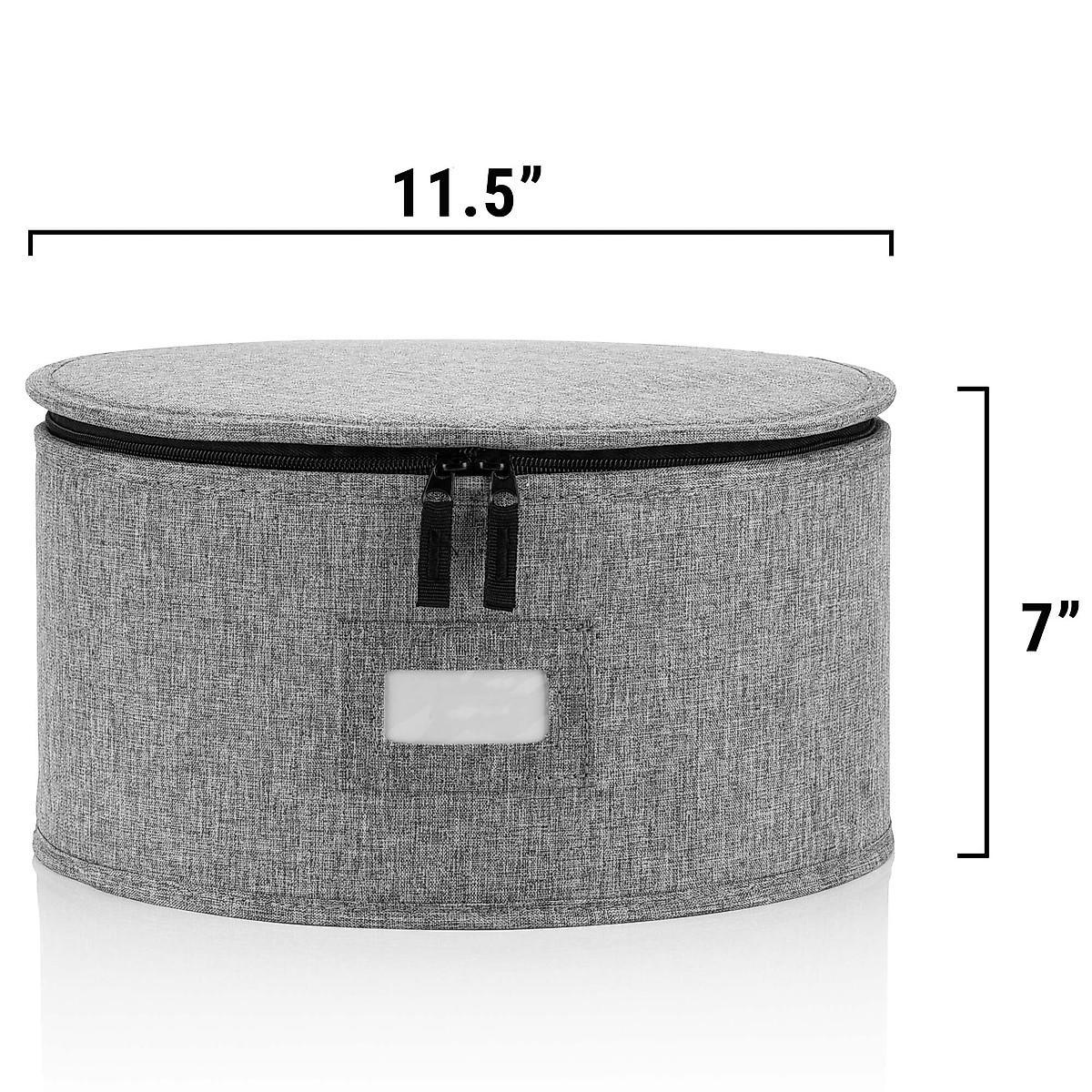 China Storage Container for Dinner Plate - 11.5" W x 7" H - Includes 12 Felt Dividers. Hard Shell and Stackable with Padded Interior