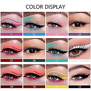 Espoce Liquid Eyeliner, White Eyeliner Liquid Liner Quick-Drying, Ultra-Fine Long-lasting Colored Eyeliners High-pigmented Colorful Eyeliners for Eye Makeup 0.12 Oz (White)