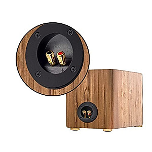 BLUECELL 1 Pair 3-Inch Double Binding Round Gold Plate Push Spring Loaded Jacks Speaker Box Terminal Cup