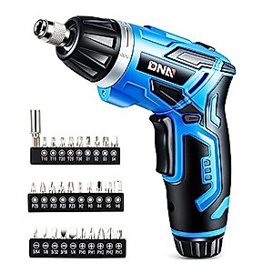 ‎DNA MOTORING TOOLS-00236 Rechargeable 3.6V Cordless Electric Screwdriver Tool Kit with LED Worklight, Blue