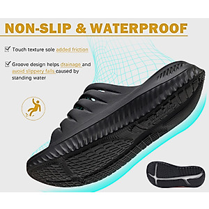 KuaiLu Womens Recovery Sandals Comfortable Plantar Fasciitis Arch Support Ladies Orthopedic Running Sport Slides Open Toe Slip On Thick Athletic Cushion Slippers Summer Pool Beach Sandles Black 10