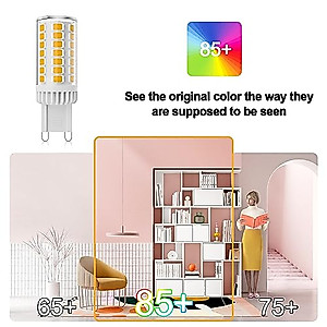 SNBIHIBE G9 LED Chandelier Bulbs, Dimmable 4Watt 450LM Light Bulb 40W Halogen Equivalent, T4 G9 Base 3000K Warm White, 110V-120V, No Flicker, for Bathroom, Vanity, Ceiling Lamp, Home Lighting,3 pcs