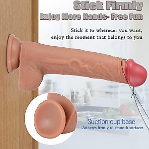 8.8 inches Hidden Packing Silicone Suction Cup Realistic Classic Dick Wand with Strong Suction Cups for Men and Women or Men's and Women's Games-F59