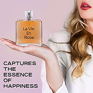 NovoGlow LA VIE EN ROSE, Eau de Parfum Spray for Women, Gourmand Fragrance, Daytime and Casual Use, for all Skin Types, 3.4 Fl Oz, Free Pouch Included (A)