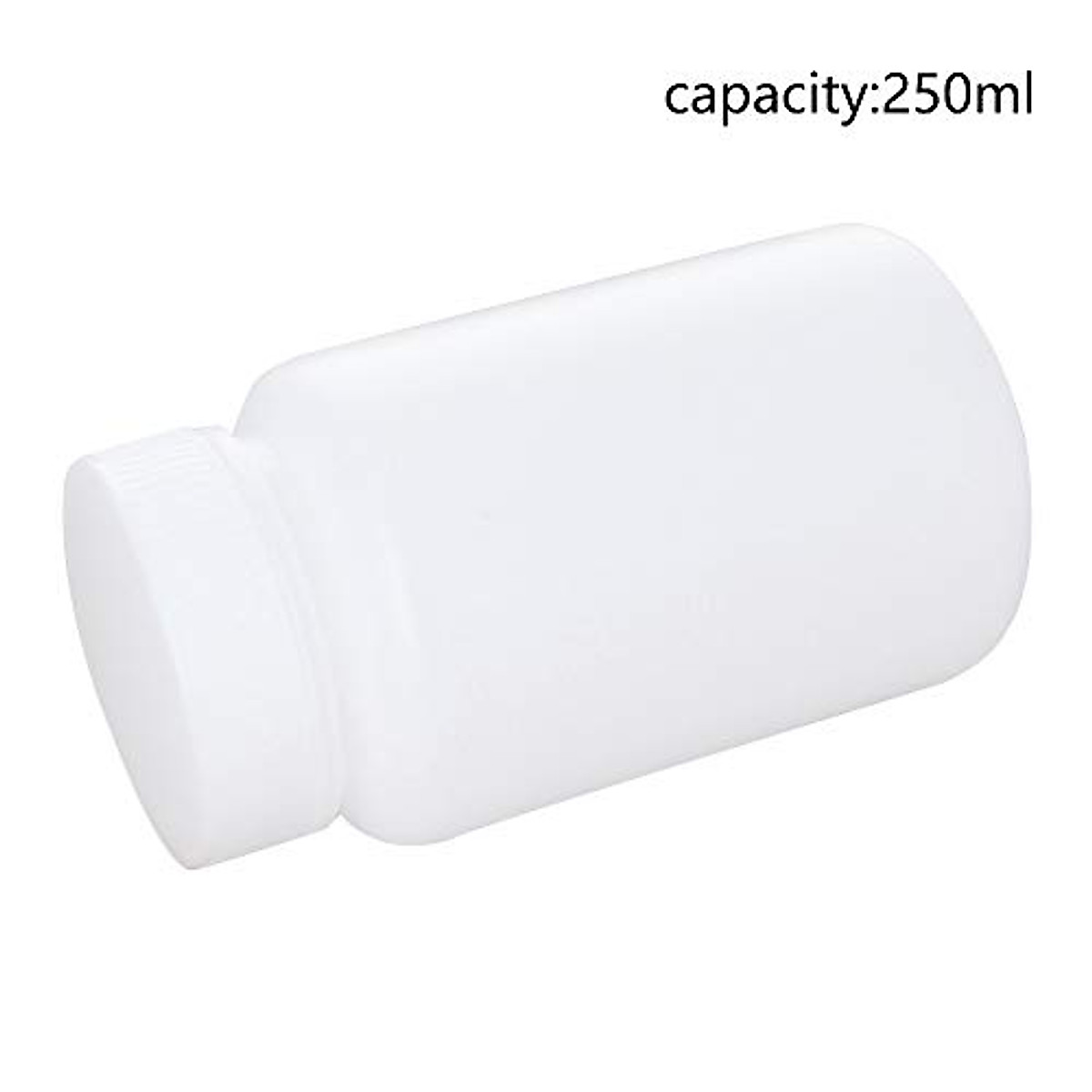 Othmro 2pcs 250ml/8.45oz Plastic Bottles Lab Cylindrical Chemical Reagent Bottles Wide Mouth Laboratory Reagent Polyethylene Bottles Sample Sealing Liquid Storage Containers for Food Store White