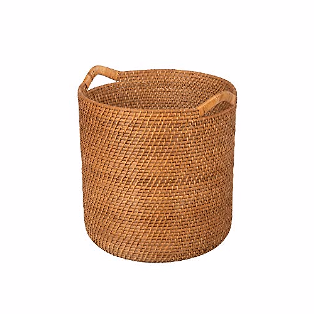 KOUBOO 1060095 Laguna Round Ear Handles, Honey-Brown Rattan Storage Basket