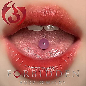 Forbidden Body Jewelry Glow In The Dark Orange Nipple & Tongue Rings Surgical Stainless Steel Barbells 14G,16mm (Sold as a Pair)