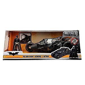 Jada Toys DC Comics 2008 The Dark Knight Batmobile With Batman figure; 1:24 Scale Metals Die-Cast Collectible Vehicle