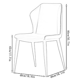 LAREDU Kitchen Dining Chair Set of 6 PU Leather Kitchen Living Room Lounge Counter Chairs Ergonomics Seat Sturdy Carbon Steel Metal Legs (Color : Red)