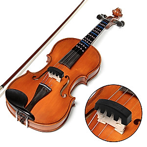 INKNOTE 8 PCS Violin Beginner Set - 4/4 Violin Notes Stickers, 5 pcs Maple 4/4 Full Size Violin Bridges, Violin Rubber Mute, with dust-free cloth, Ideal for anyone wanting to learn to play the violin