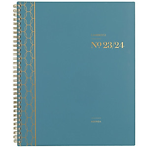 Cambridge 2023-2024 Academic Planner, Weekly & Monthly, 8-1/2" x 11", Large, WorkStyle Balance, Monthly Tabs, Pocket, Flexible Cover, Teal (1606-905A-12)