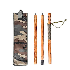 FOREST PILOT 3 Piece Detachable Fir Wood Walking Stick Eagle Carving with a Compass(Nature Color, 55 Inches, 1 Piece)…
