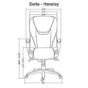 Serta® Smart Layers™ Hensley Big & Tall Ergonomic Bonded Leather High-Back Chair, Roasted Chestnut/Satin Nickel