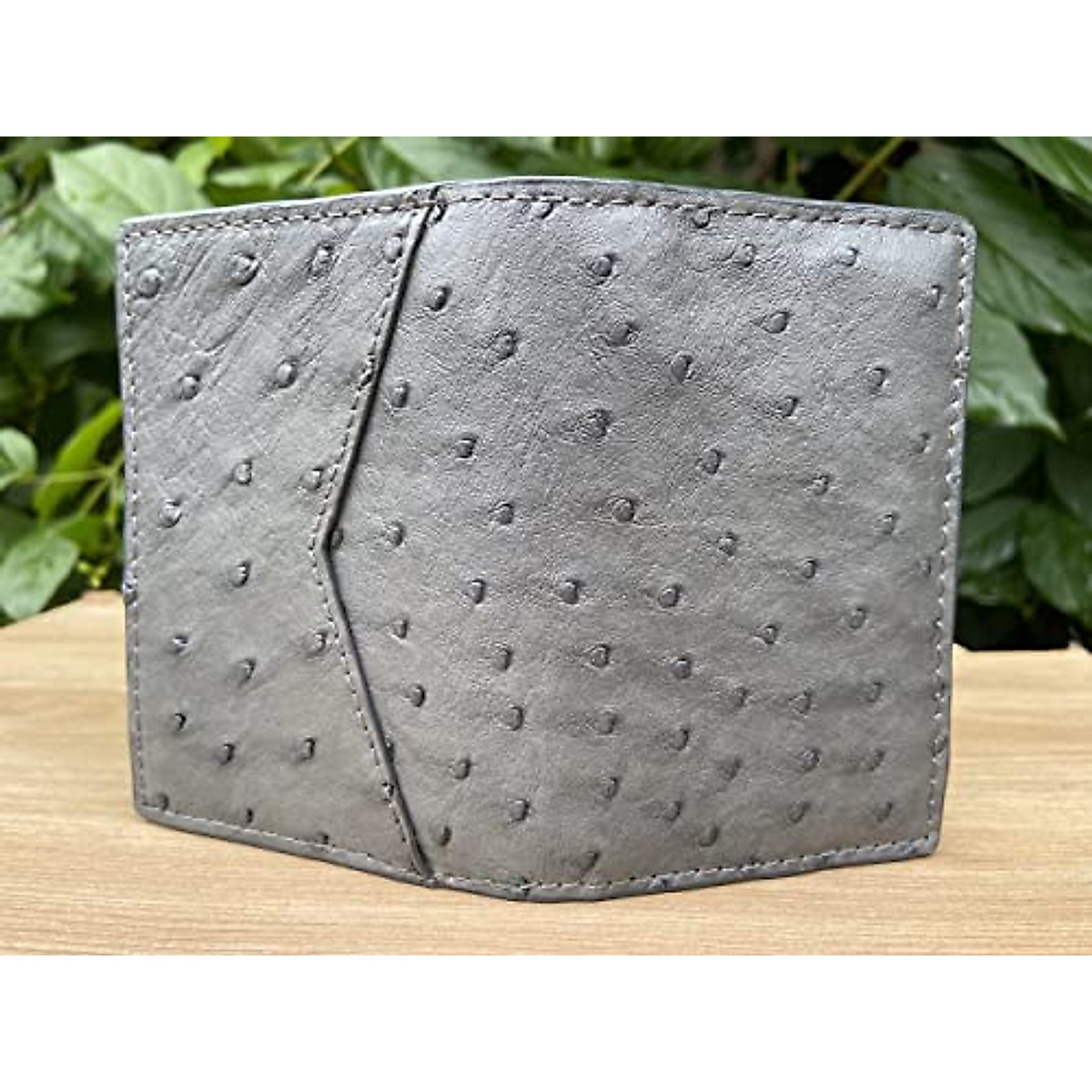 Doubleside Grey Body Ostrich leather skin Credit Cardholder, leather credit cardcase, leather creditcard cover