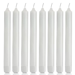 8 Pack 8 Inch Hand Poured White Dripless Taper Candles, Soy Candles, Non-Toxic, Unscented, Smokeless, for Candlesticks & Home Decor
