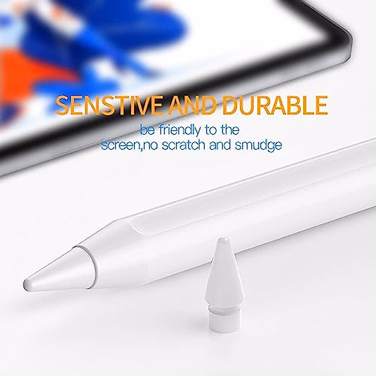 Replacement Tips Compatible with Apple Pencil 2 Gen iPad Pro Pencil - iPencil Nib for iPad Pencil 1 st/Pencil 2 Gen White 12 Pack