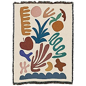 Pure Country Weavers Cutout Shapes 1 Blanket by JJ Design House - Abstact Art - Gift Tapestry Throw Woven from Cotton - Made in The USA (72x54)