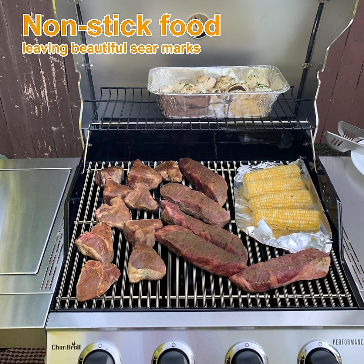 Grill Cooking Grates Replacement Parts for Charbroil Performance 4 Burner Gas Grill, 18 Inch Grill Grid for Char-broil 463376319 463376519 463375619 463376419 G470-0003-W1, G470-0002-W1,G321-0005-W1