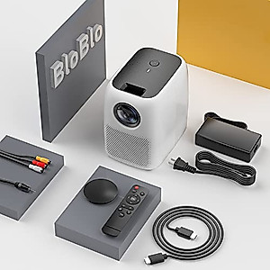 Mini Projector, 5G WiFi Mini Projector, Portable BloBlo 4K Mini Projector Native 1080P with 9500L Lumen and 5W Stereo Speaker for Home and Outdoor Party/iOS/Android/Laptop/TV Stick