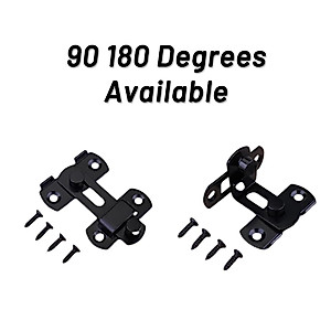 Door Lock Barn Latch（2 Pack with Screw Set) - Door Lock Latch Sliding Lock - Home Security Door Lock for Barn Bathroom, Garage, Bedroom, Cabinet (90 Degree x 2 Set)