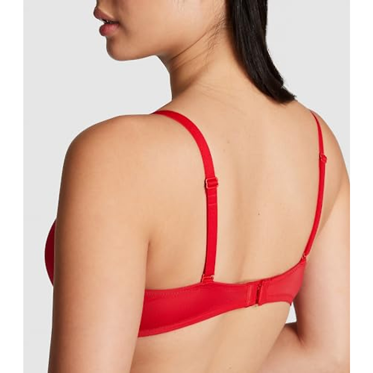 Victoria's Secret Pink Wear Everywhere Push Up Bra, Padded, Smoothing, Bras for Women, Red (32B)