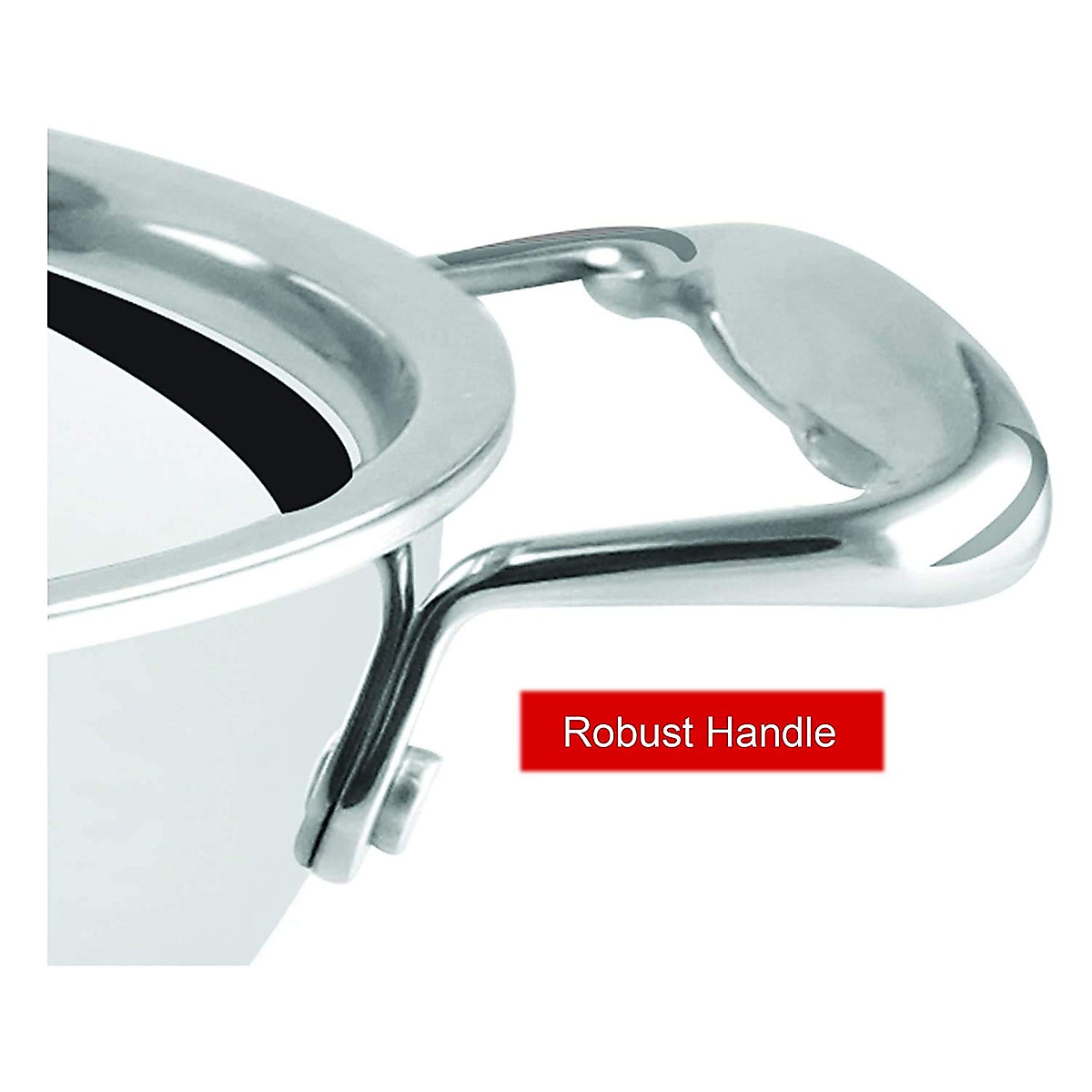 Shapes Stainless Steel Cookware Tri-Ply Wok with Lid, Multipurpose Pan, Capacity - 4 Quart, Silver - Use for Home, Kitchen and Restaurant - Easy to Clean and Dishwasher Safe