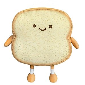 OUKEYI Toast Bread Pillow, Funny Bread Shape Plush Toy Pillow,Facial Expression Soft Toast Sofa Pillow, for Kids Adults Gift Home Bed Room Decor