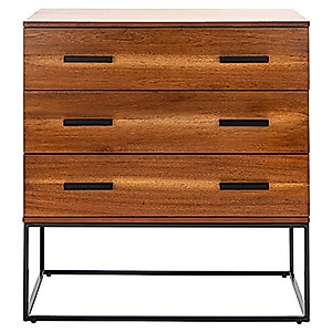 Safavieh Home Collection Marquise Brown 3-Drawer Storage Living Room Bedroom Chest CHS5002A